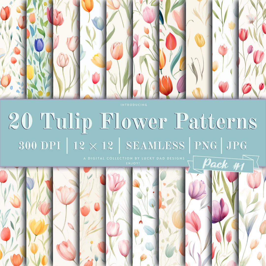 Seamless Tulip Patterns, Tulip Flower Designs, Flower Pattern ...