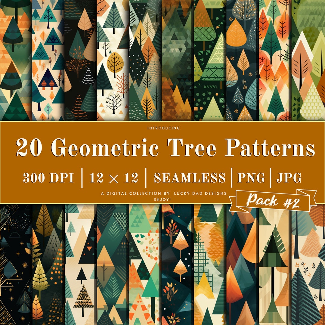 Seamless Tree Patterns, Geometric Tree Patterns, Tree Patterns for ...