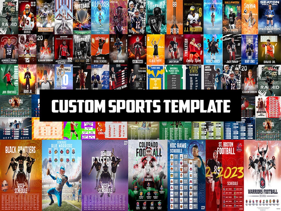Custom Sport Templates Photoshop Digital Downloads Senior - Etsy Australia