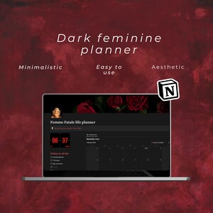 Notion Template 2024 Minimalistic Notion Template for Dark Feminine ...