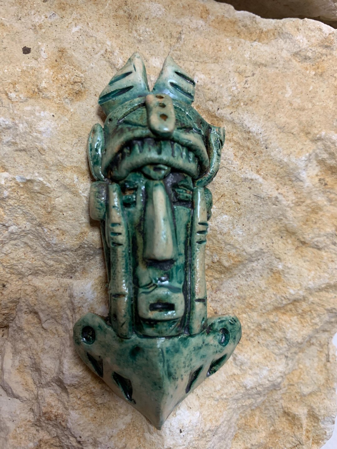 Azul- Shaman, Talisman - Mask Collection, Ceramic, Mayan, Aztec, and ...
