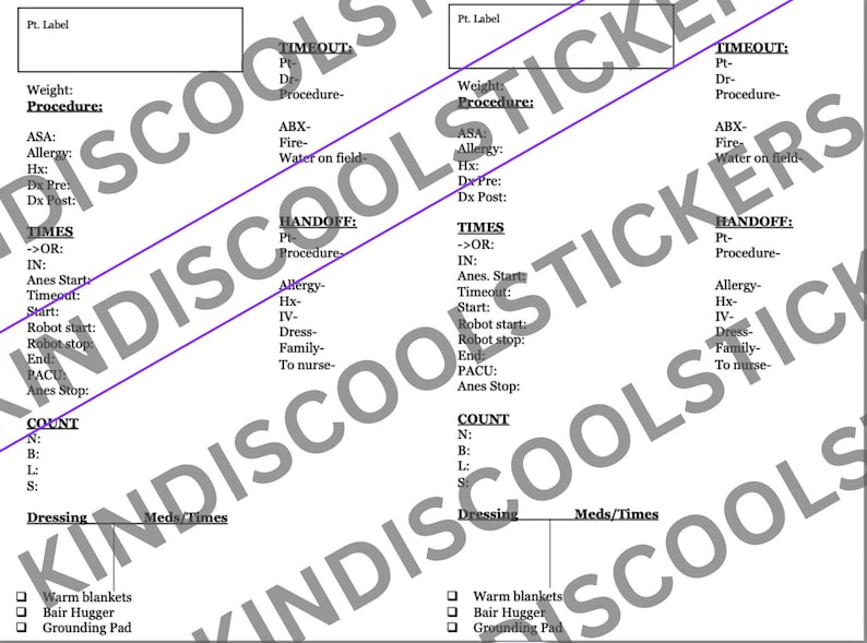 Operating Room Documentation Cheat Sheet - Etsy