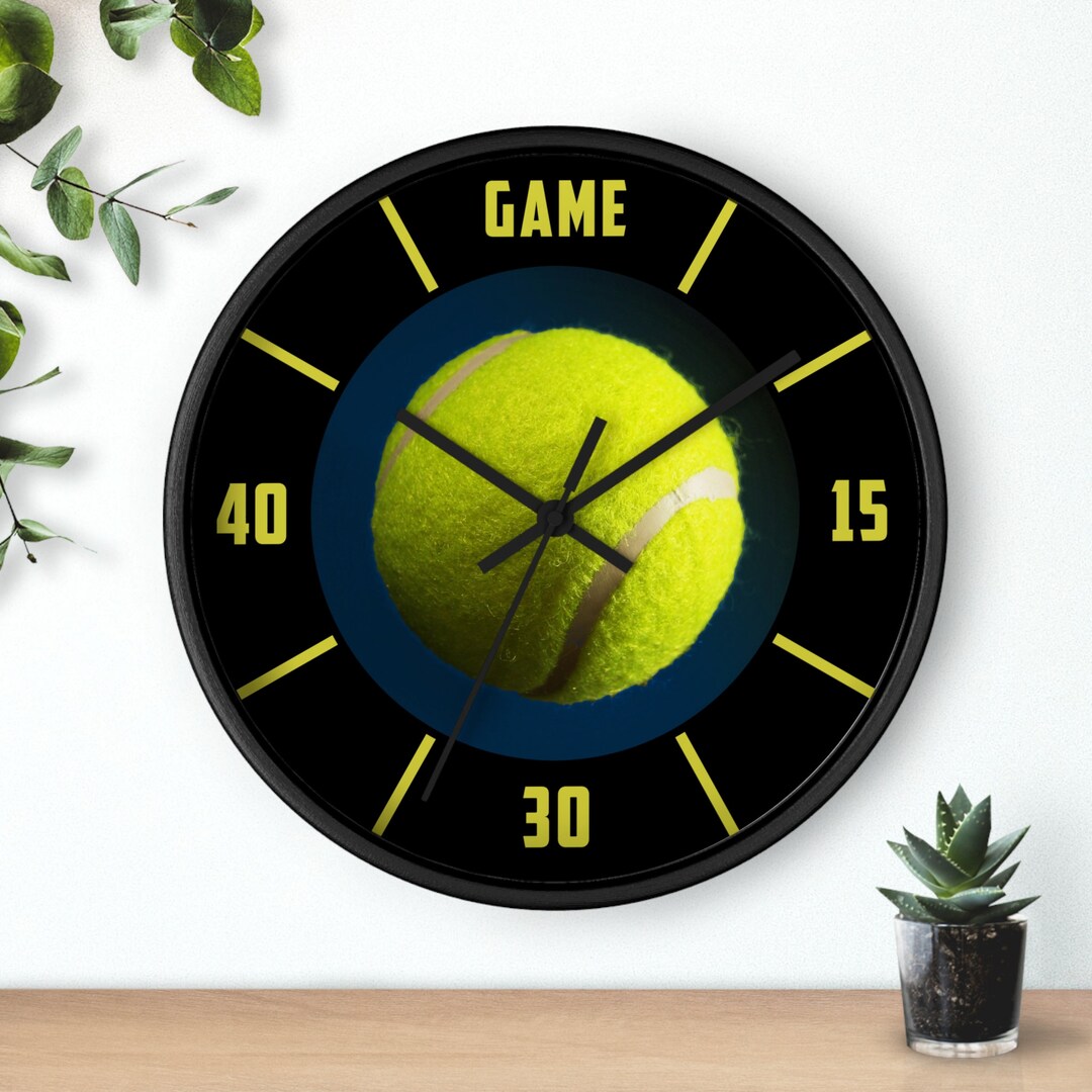 TENNIS CLOCK, 10" Wall Clock With Tennis Ball, Tennis Club Decor, 2 ...