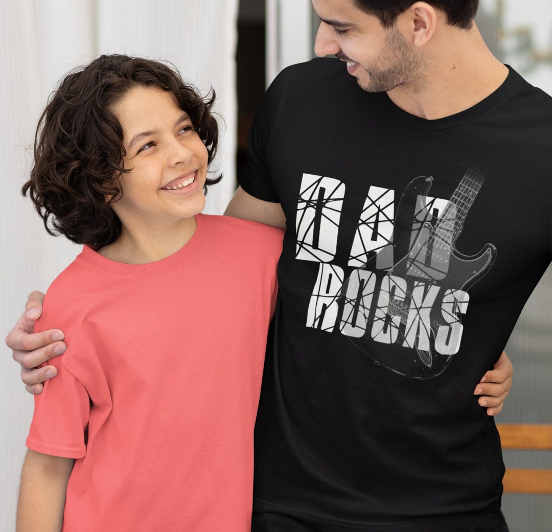 DAD ROCKS T-shirt, With Gretsch Guitar, Gift for Music Fan Papa or ...