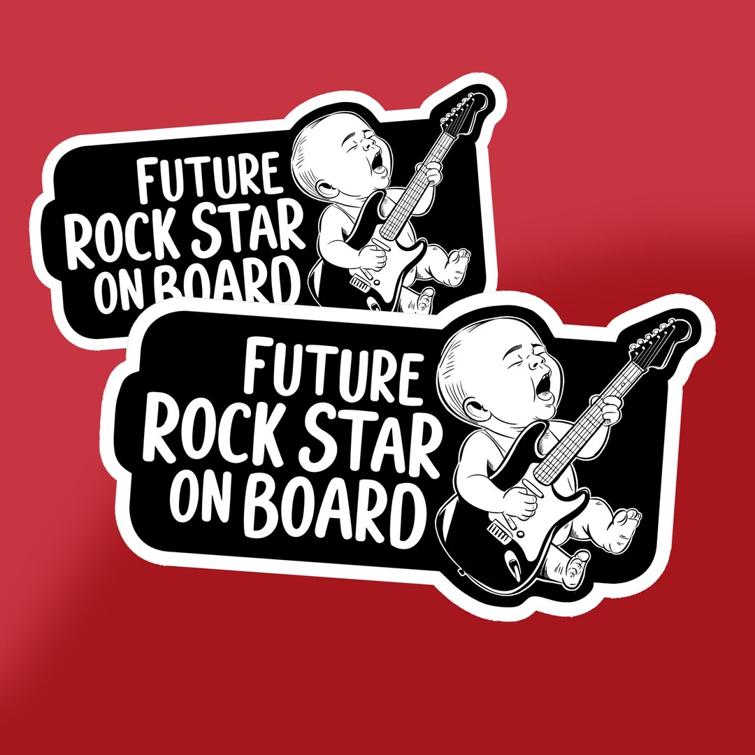 Future Rock Star on Board Sticker, Vinyl Vehicle Decal, Funny Gift for ...
