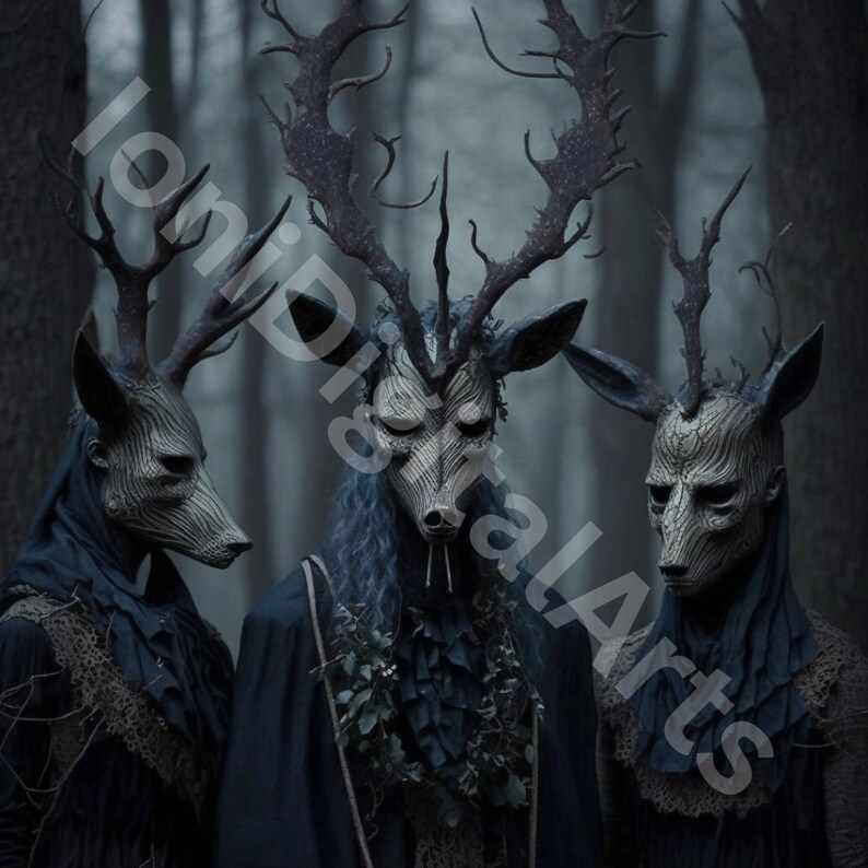 Forest Shaman, Horror Wall Art, Halloween Wall Art, Gothic, Vintage ...