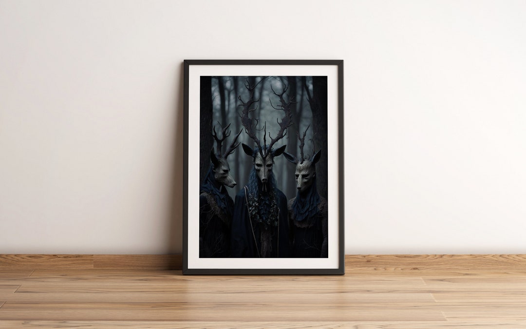 Forest Shaman, Horror Wall Art, Halloween Wall Art, Gothic, Vintage ...