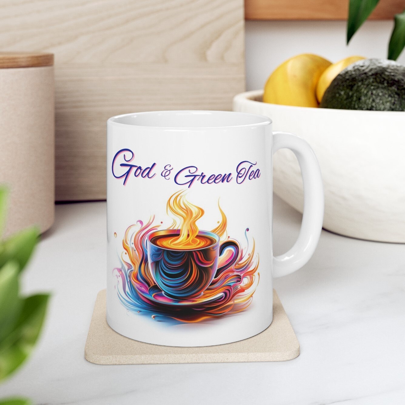 God Themed Mug Gift Religious Ceramic Tea Cup Faith Thermal Hot Coffee ...