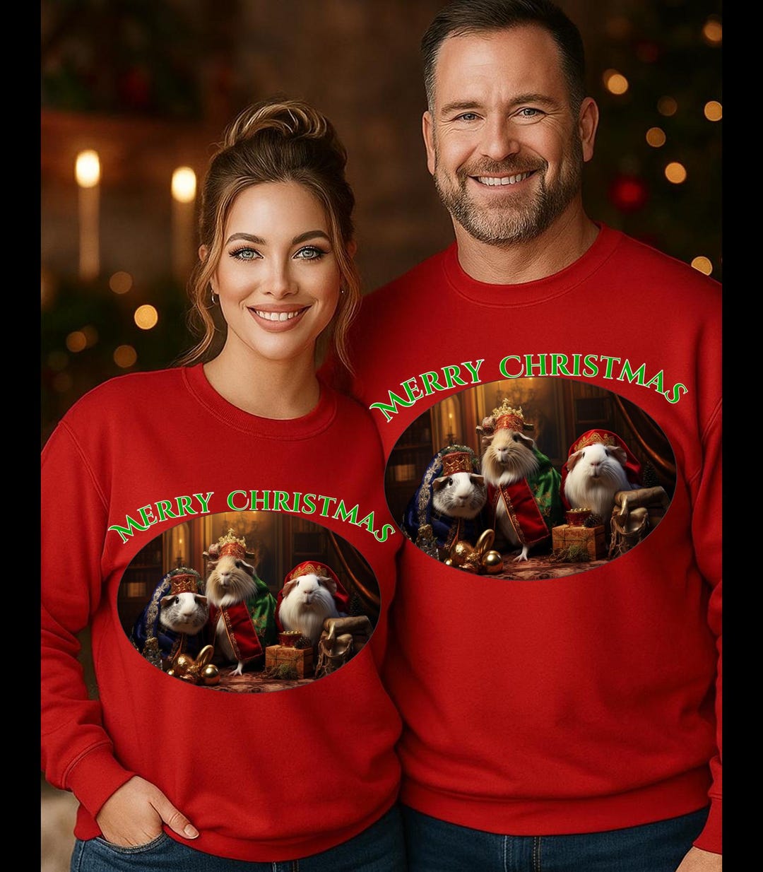 Three Wise Cheeks Funny Hamster Kings Christmas Sweatshirt | Classic ...