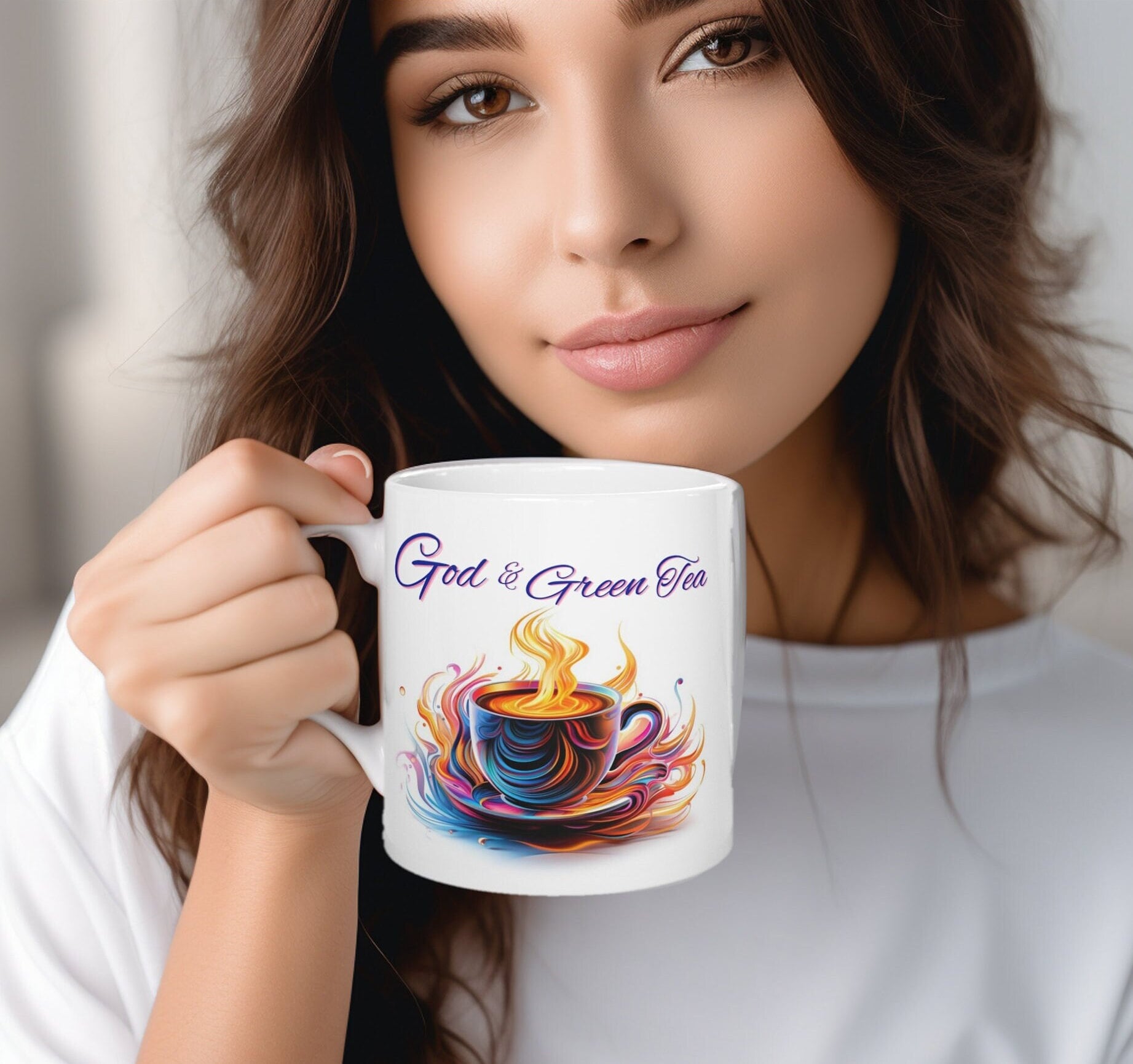 God Themed Mug Gift Religious Ceramic Tea Cup Faith Thermal Hot Coffee ...