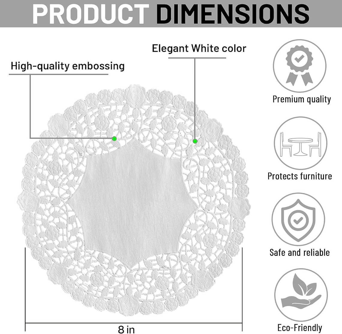 50 White 8-inch Paper Lace Doilies Disposable Placemats - Etsy