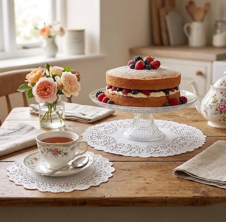 12 Inch White Paper Lace Doilies - Round Disposable Placemats for ...