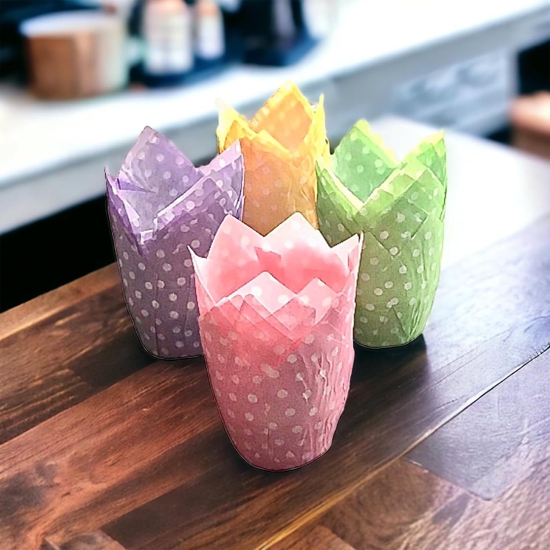 48 Tulip Paper Baking Cups, Paper Muffin Liners, Cupcake Wrappers ...