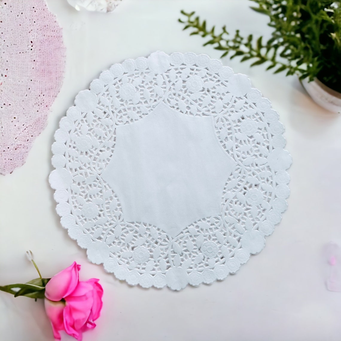 50 White 8-inch Paper Lace Doilies Disposable Placemats - Etsy