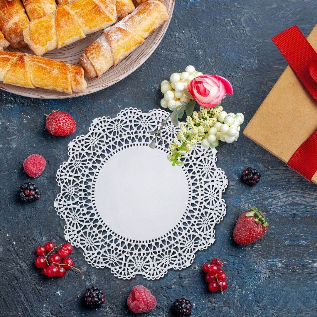 100 White Paper Lace Doilies, Round 6" Doily, Disposable Coasters, Cute ...