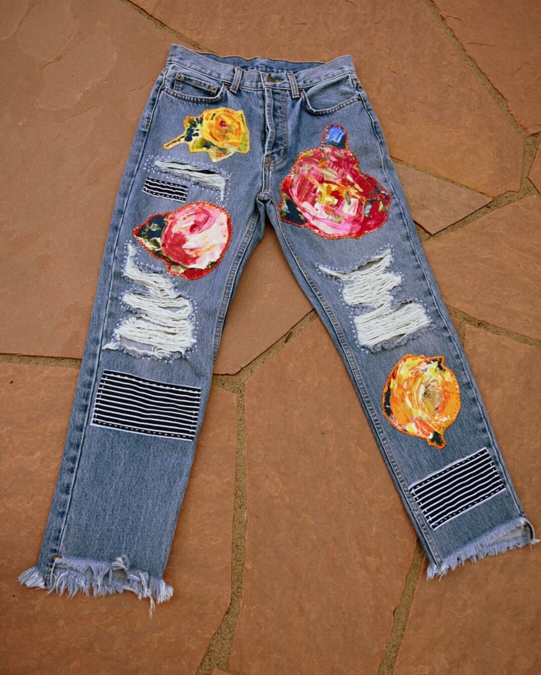 Custom Stitched Jeans - Etsy