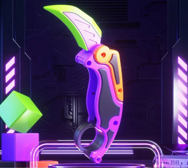 3D Printed Foldable Karambit Toy Knife Folding Flipping Toy Claw Fidget ...