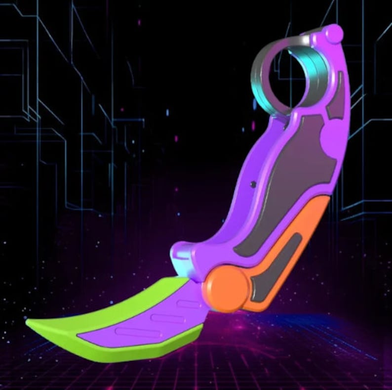 3D Printed Foldable Karambit Toy Knife Folding Flipping Toy Claw Fidget ...