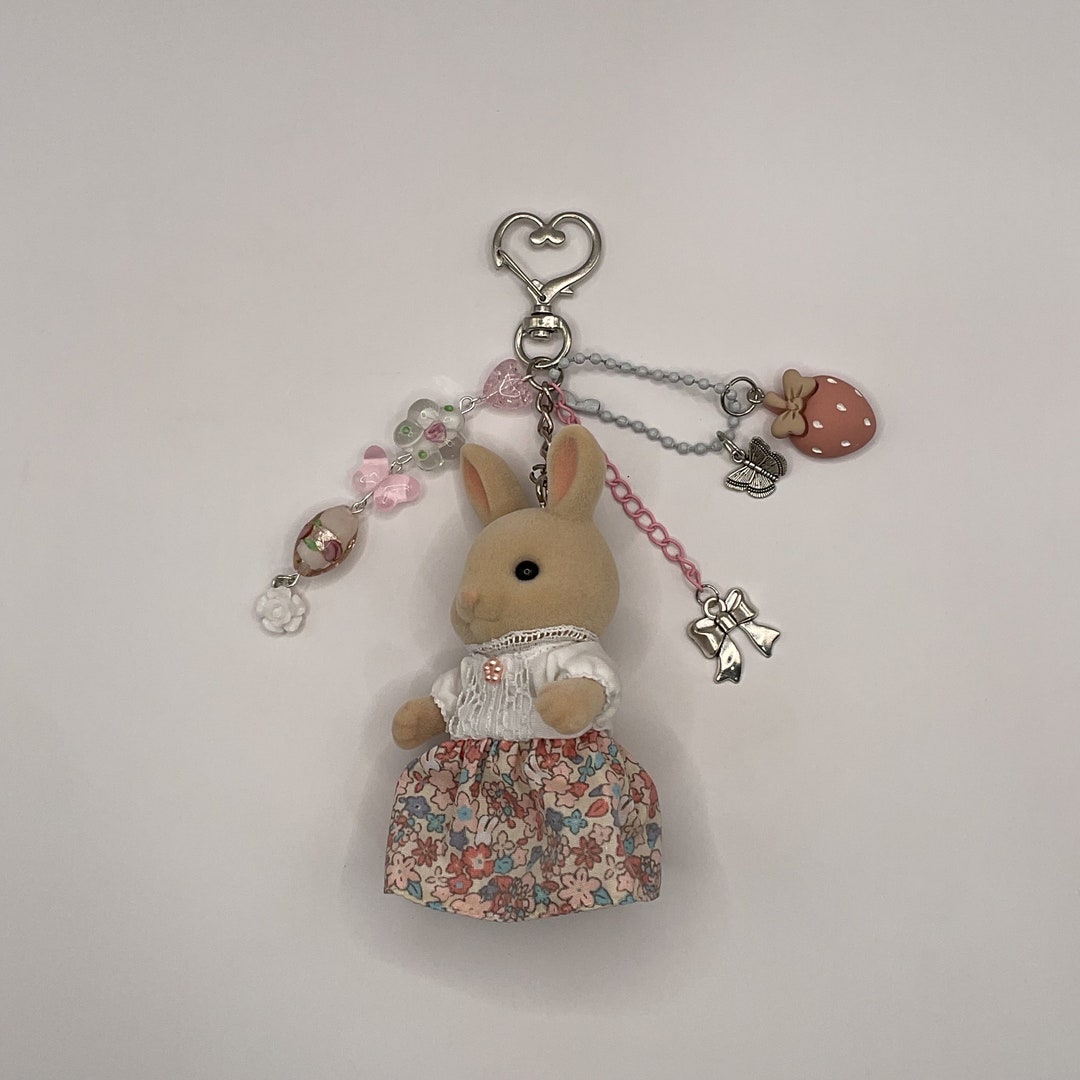 Milk Rabbit Series Calico Critter Keychain - Etsy