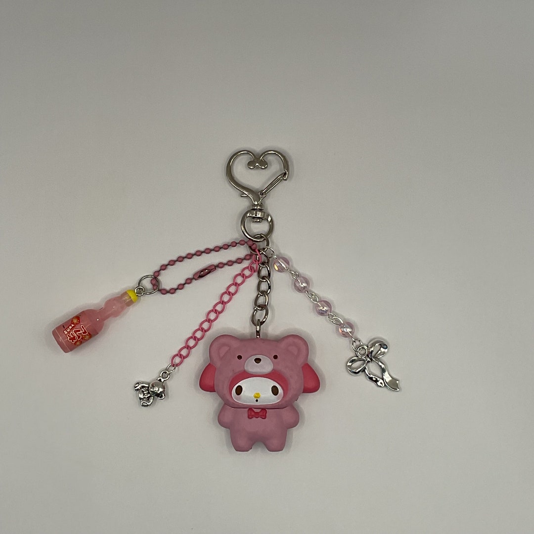 My Melody Teddy Bear Handmade Keychain - Etsy