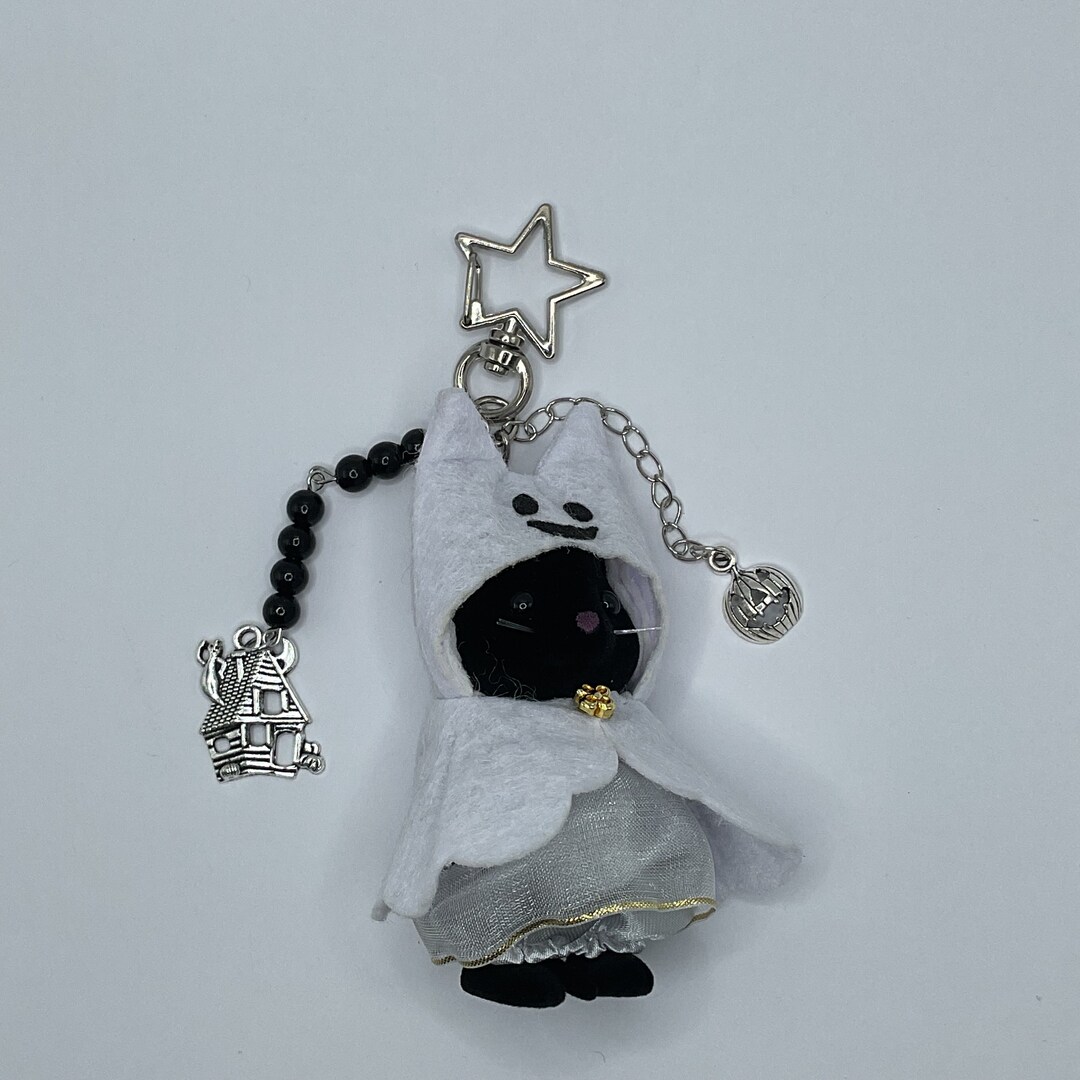 Black Cat Ghost Halloween Calico Critter Keychain - Etsy
