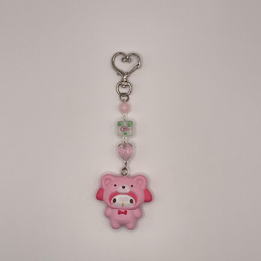 My Melody Teddy Bear Handmade Keychain - Etsy