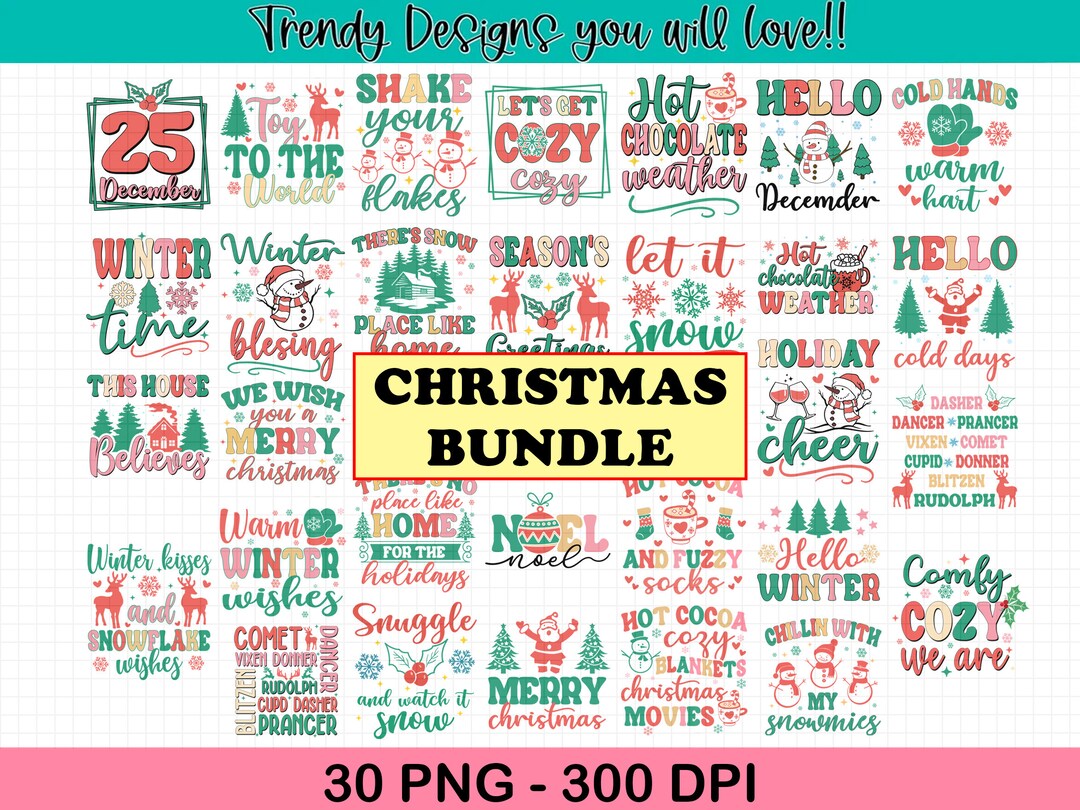 Winter PNG Bundle Christmas Png Winter Png Santa Png - Etsy