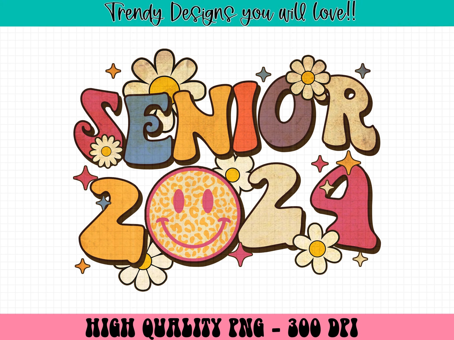 Groovy Senior 2024 PNG Sublimation Retro Floral Senior Girls - Etsy