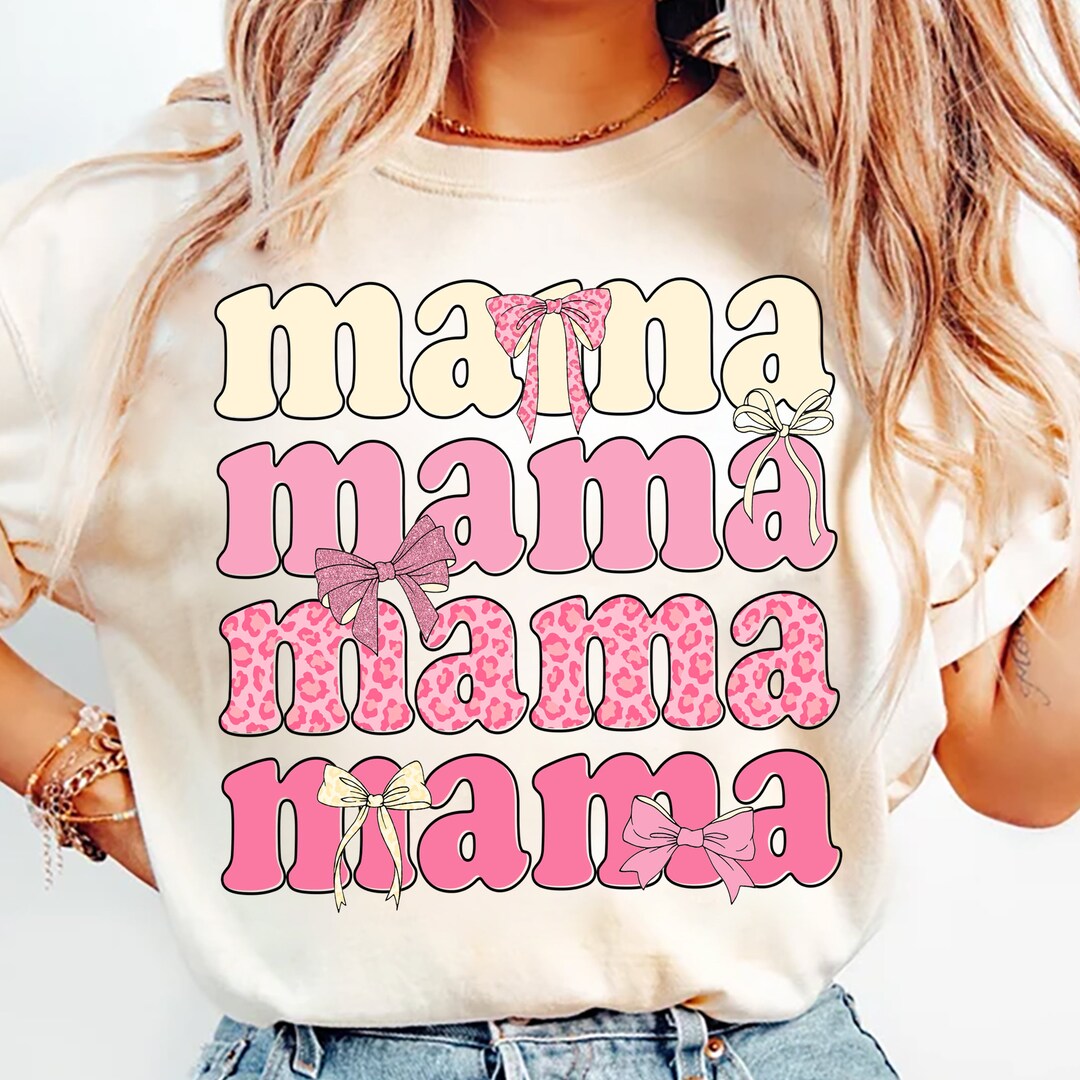 Mama Coquette Bows Png, Mama Png, Leopard Mama Png,pink Coquette Bows ...
