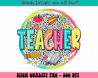 Teacher Dalmatian Png, Dalmatian Dots Png, Teacher Sublimation, Bright ...