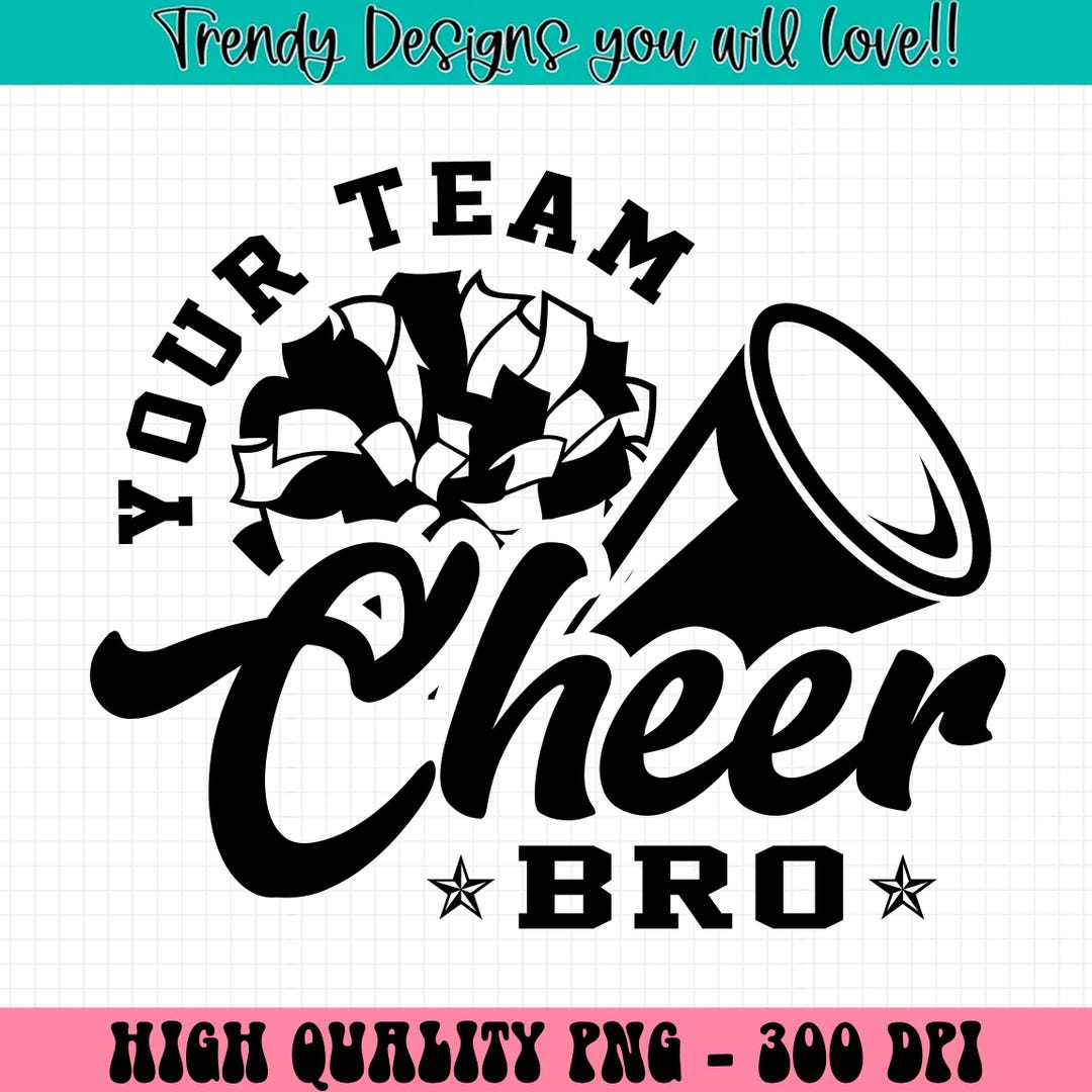 Custom Cheer Bro Png, Megaphone Png, Pom Pom Png, Pompom, Cheer Cone ...