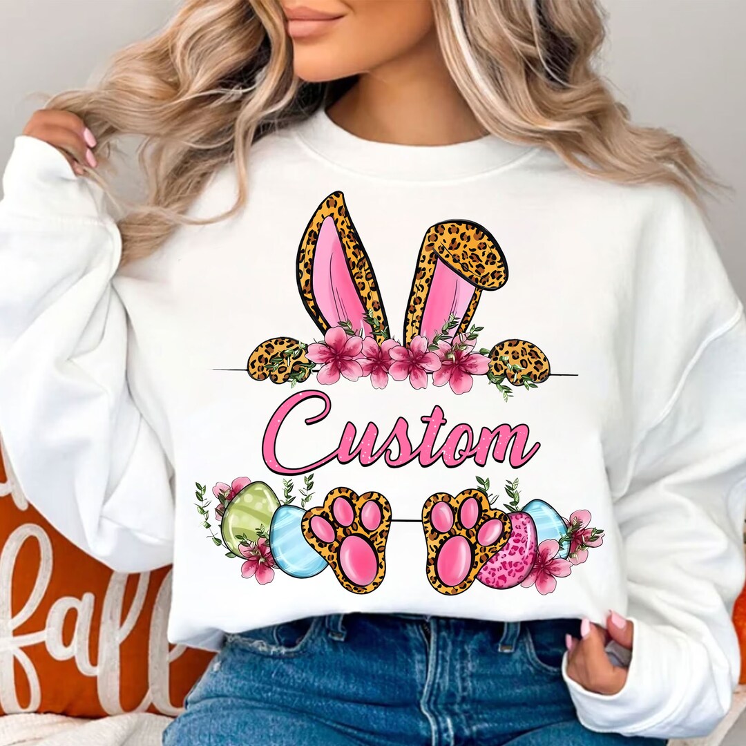 Custom Easter Monogram PNG, Easter Bunny Png, Bunny Personalized Custom ...