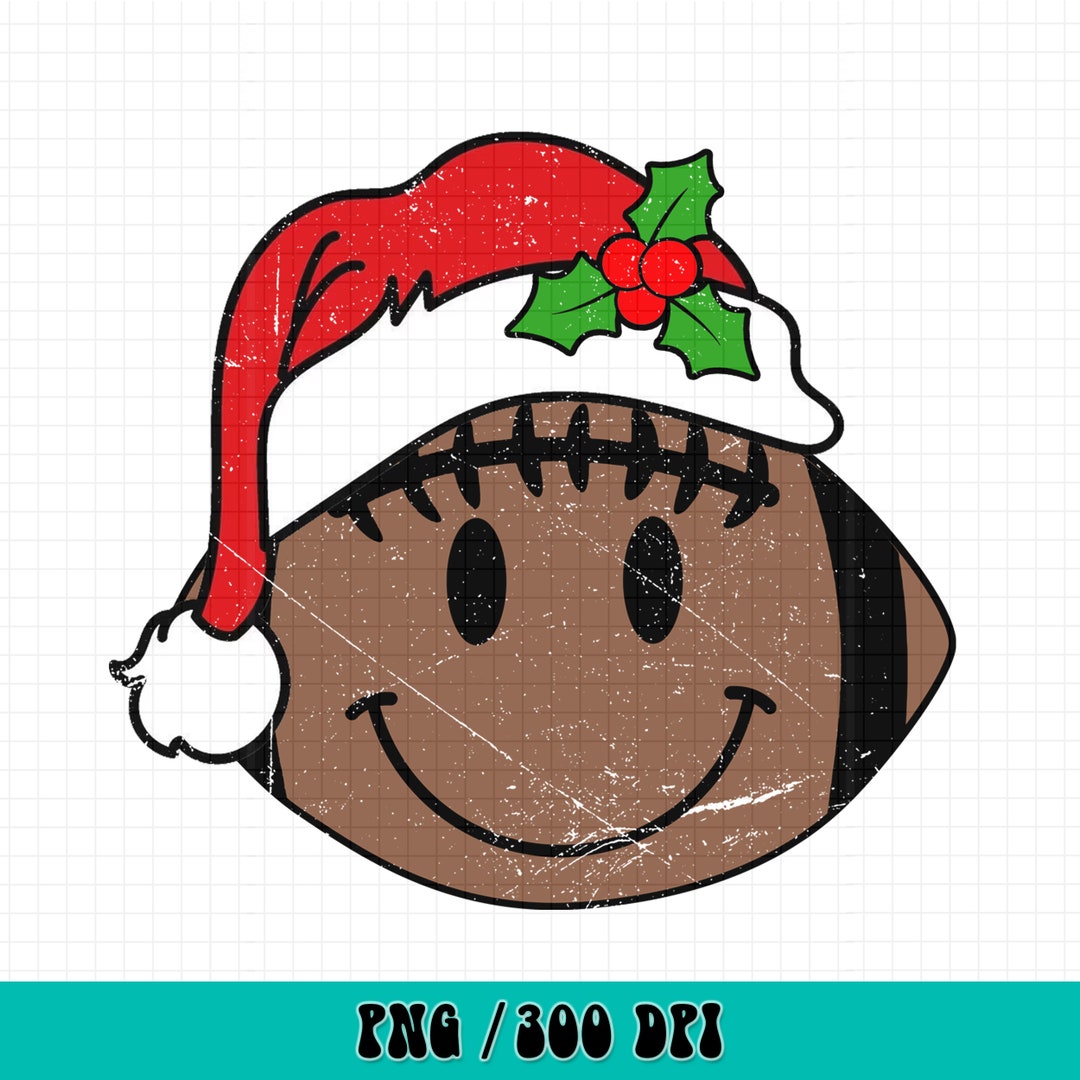 Santa Football Christmas PNG Hand Drawn Digital Download - Etsy