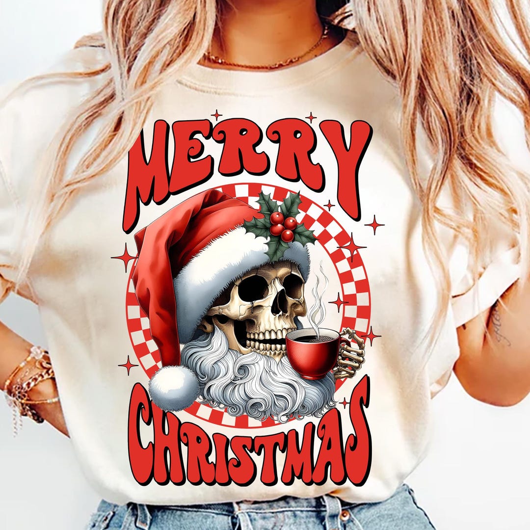 Merry Christmas Santa Skeleton Png, Retro Christmas Png, Christmas Svg ...