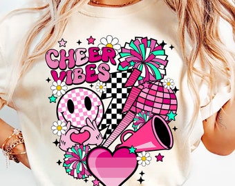 Neon Cheer Collage Design Cheerleading Design Retro Vibes Sublimation ...