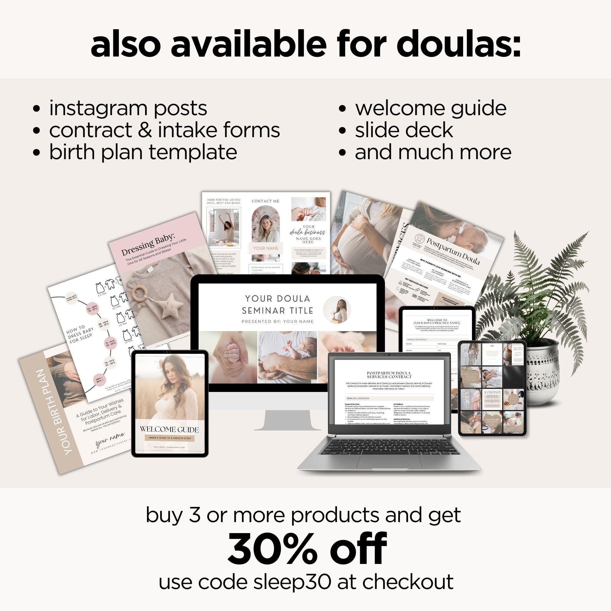 Postpartum Doula Brochure Template, Two Sided Trifold Pamphlet, Doula ...