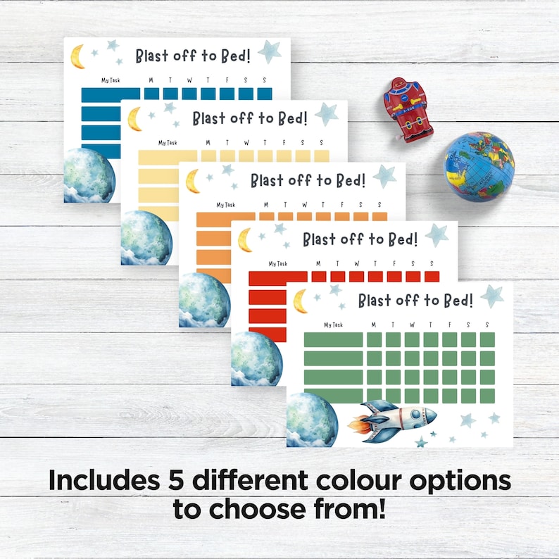 Space Reward Chart, Sleep Sticker Chart for Kids, Printable Behavior ...
