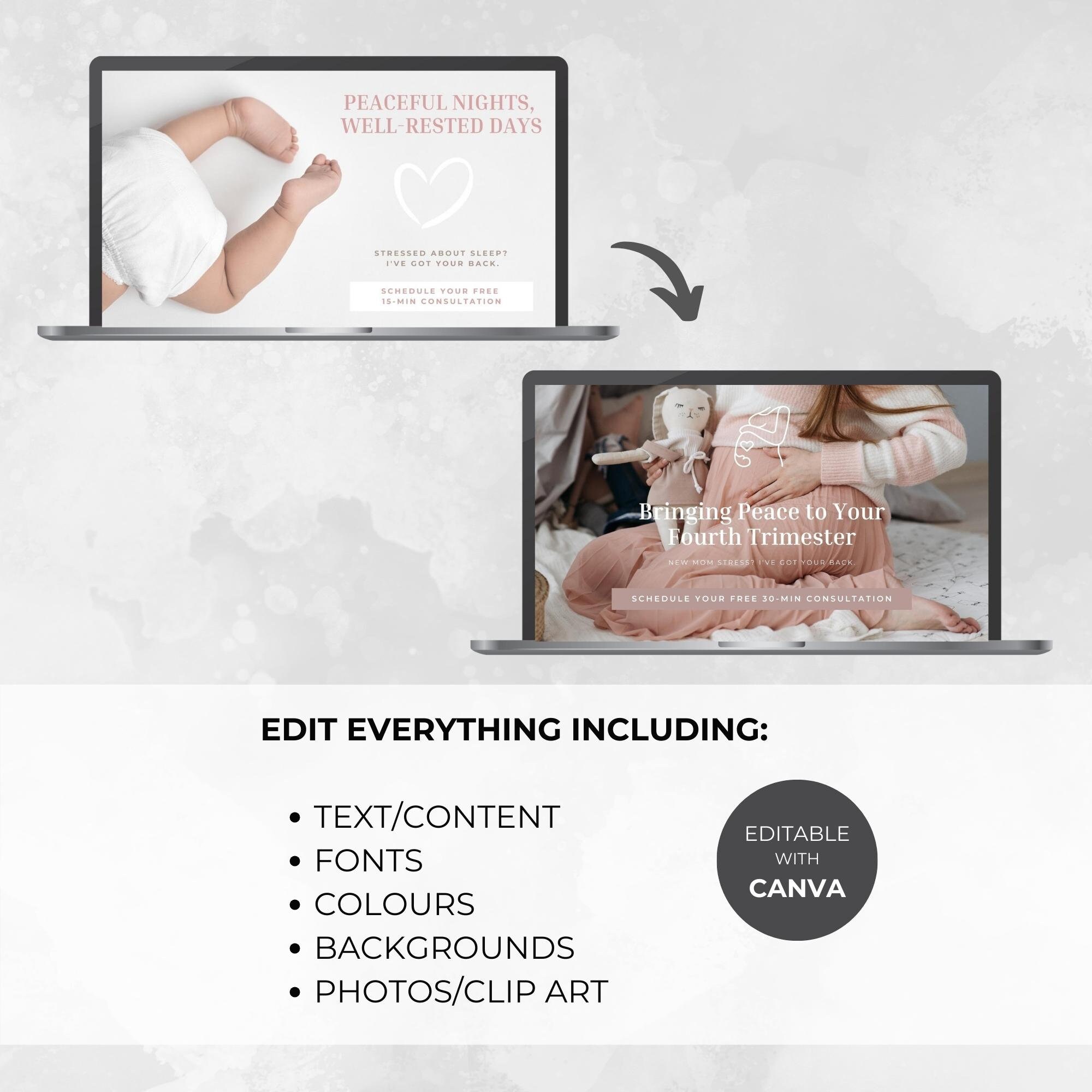 Website Template for Sleep Consultant, Canva Website Template, Sleep ...