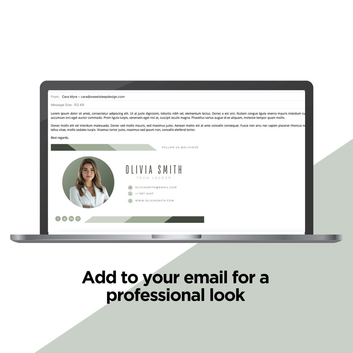 Sage Green Email Signature Template: Wellness Business Canva Design ...