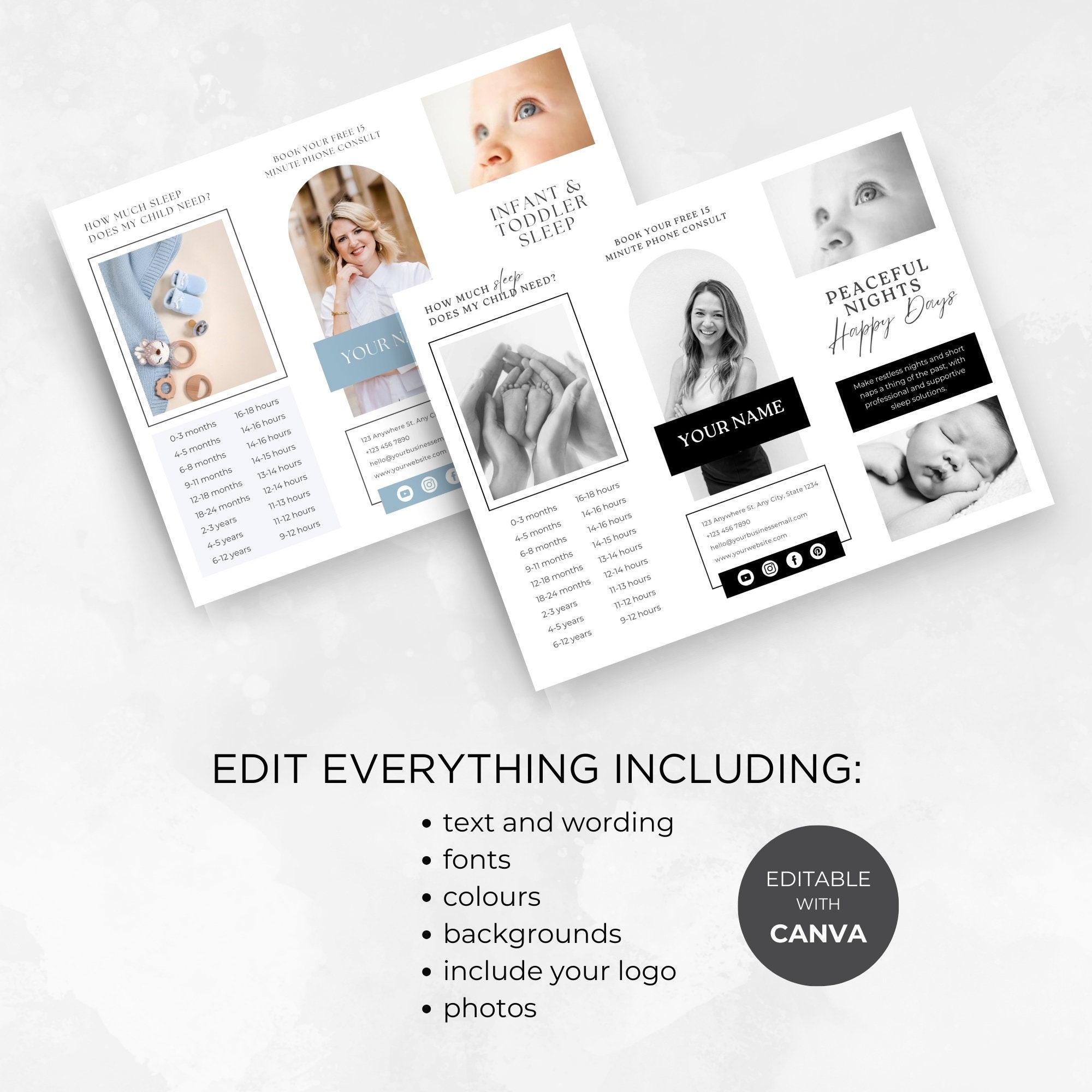 Trifold Brochure Template for Sleep Consultant Brochure Template ...