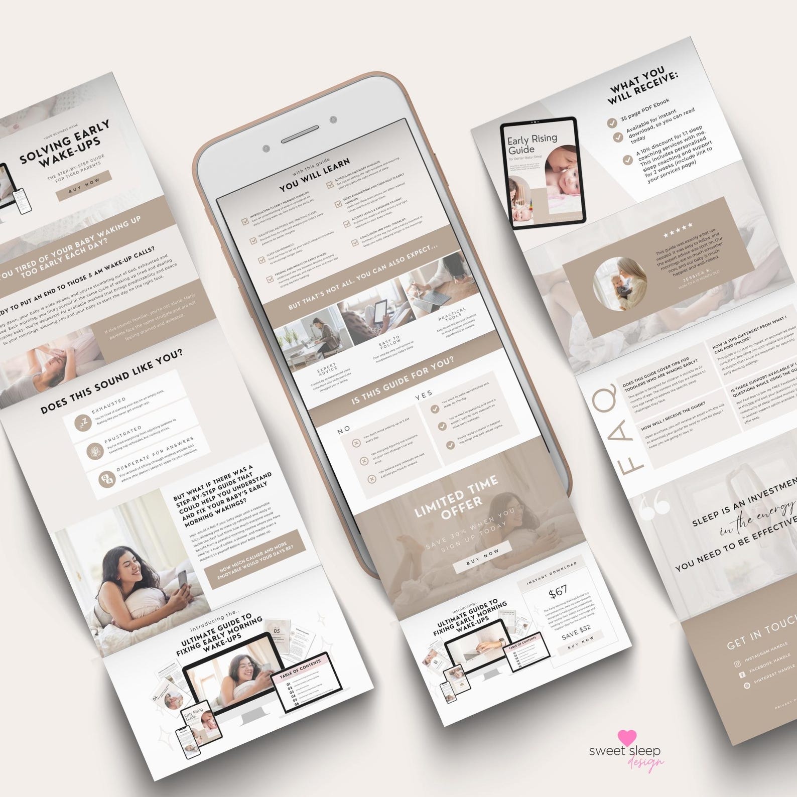 Early Morning Wakings Guide and Sales Page Bundle, Done for You Content ...