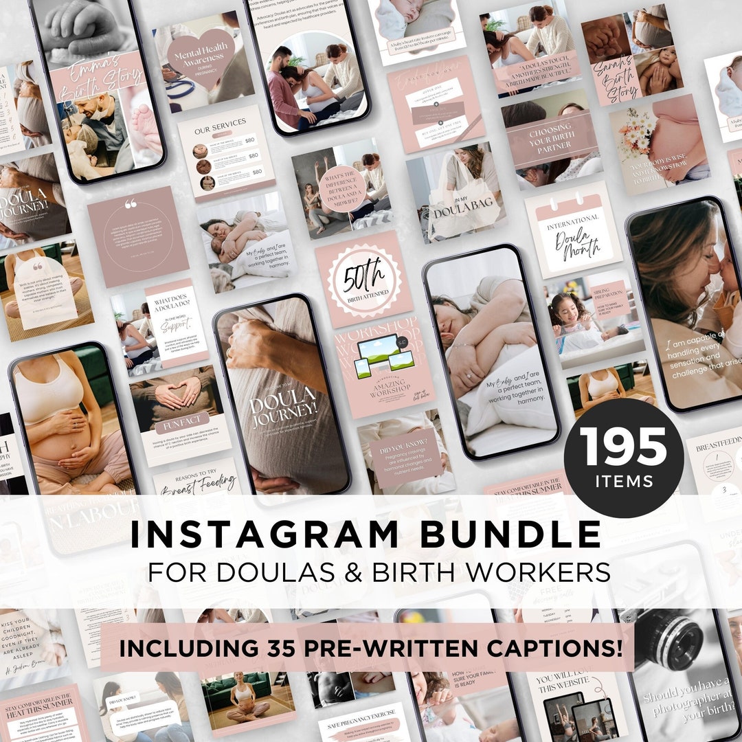 Doula Instagram Posts and Captions, Birth Doula Instagram Templates ...