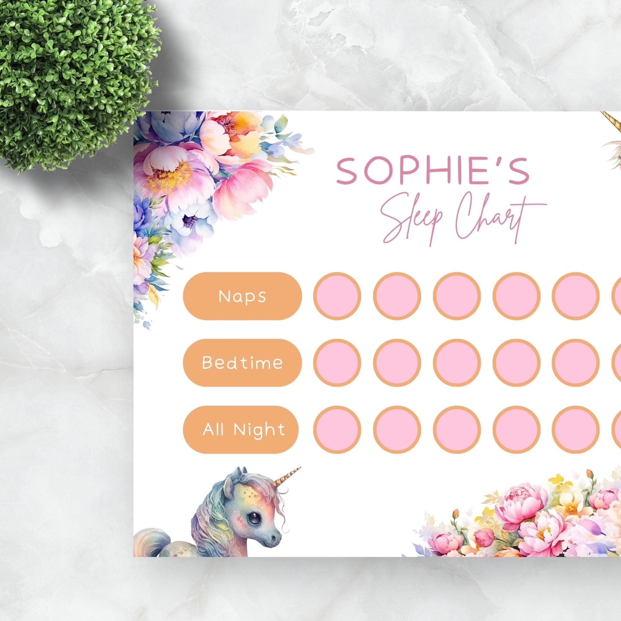 Unicorn Sticker Chart, Editable Unicorn Reward Chart, Rainbow Sleep ...