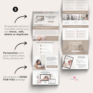 Sales Page Template for Early Wakings Guide, Canva Landing Page ...