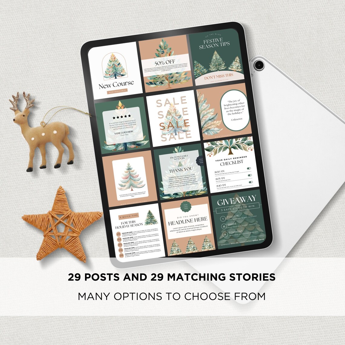 Christmas Social Media Posts for Business, 24 Days of Posts and Stories ...