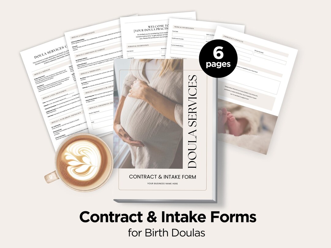 Doula Contract & Intake Forms, Simple Birth Doula Contract, New Client ...