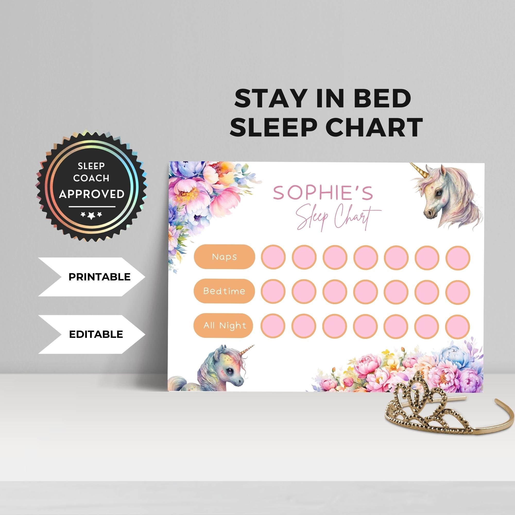 Unicorn Sticker Chart, Editable Unicorn Reward Chart, Rainbow Sleep ...