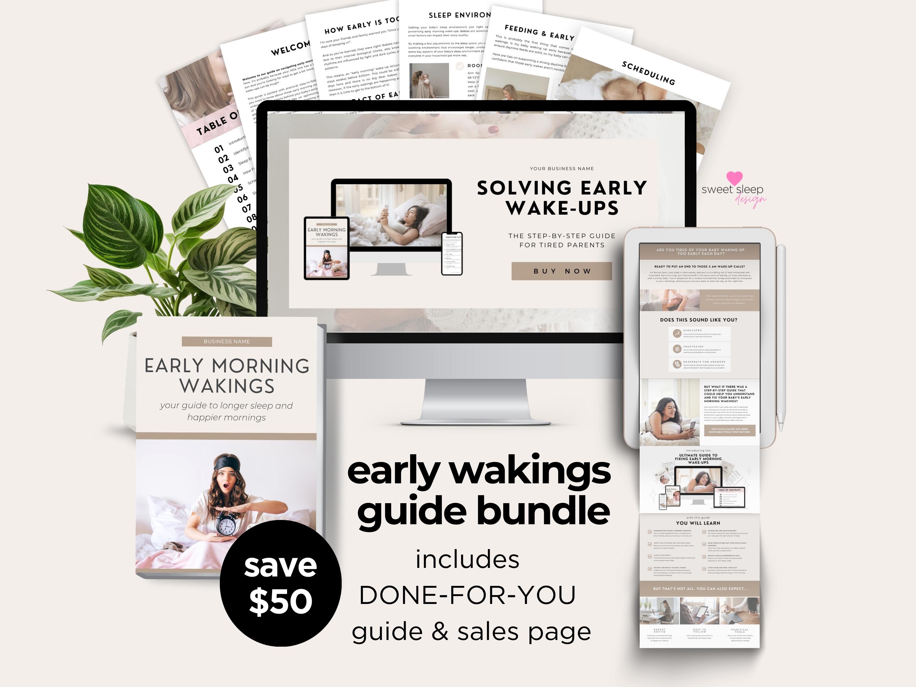 Early Morning Wakings Guide and Sales Page Bundle, Done for You Content ...