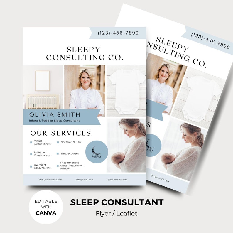 Sleep Consultant Flyer Template, DIY Flyer Template, Editable Marketing ...