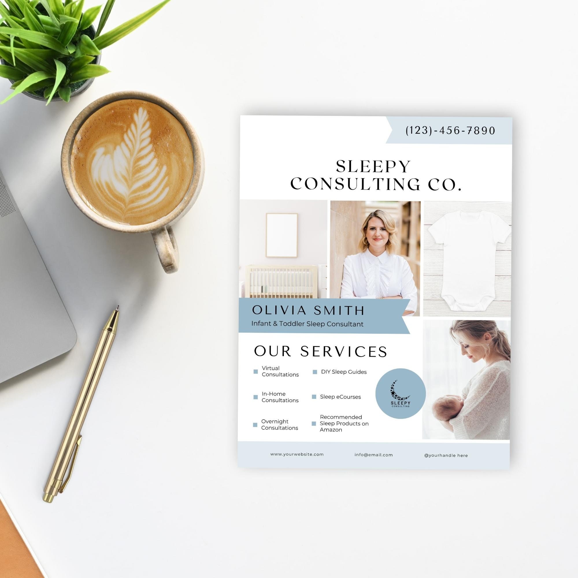 Sleep Consultant Flyer Template, DIY Flyer Template, Editable Marketing ...